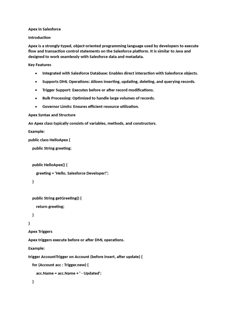 Apex in Salesforce | PDF