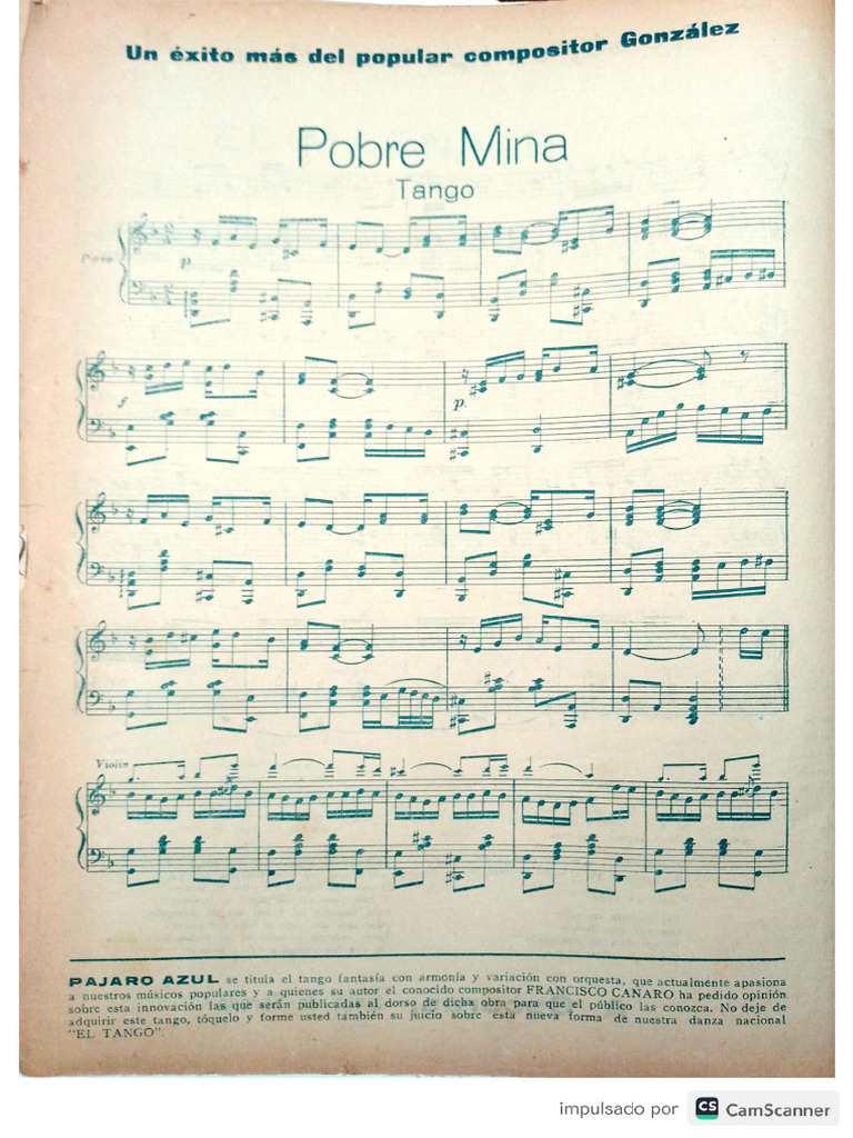 Pobre Mina (Tango) | PDF