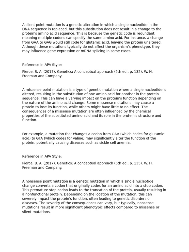 ASSIGNMENT FOR MONDAY | PDF | Mutation | Genetic Code