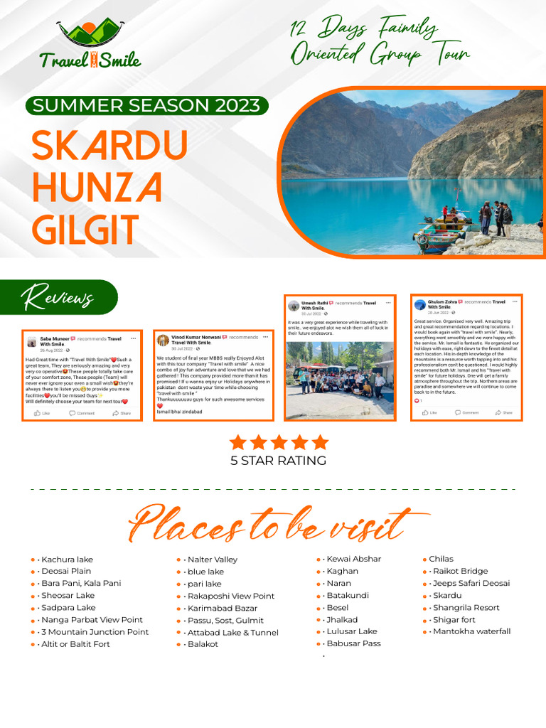 12days Tour Skardu Hunza Gilgit-4 | PDF