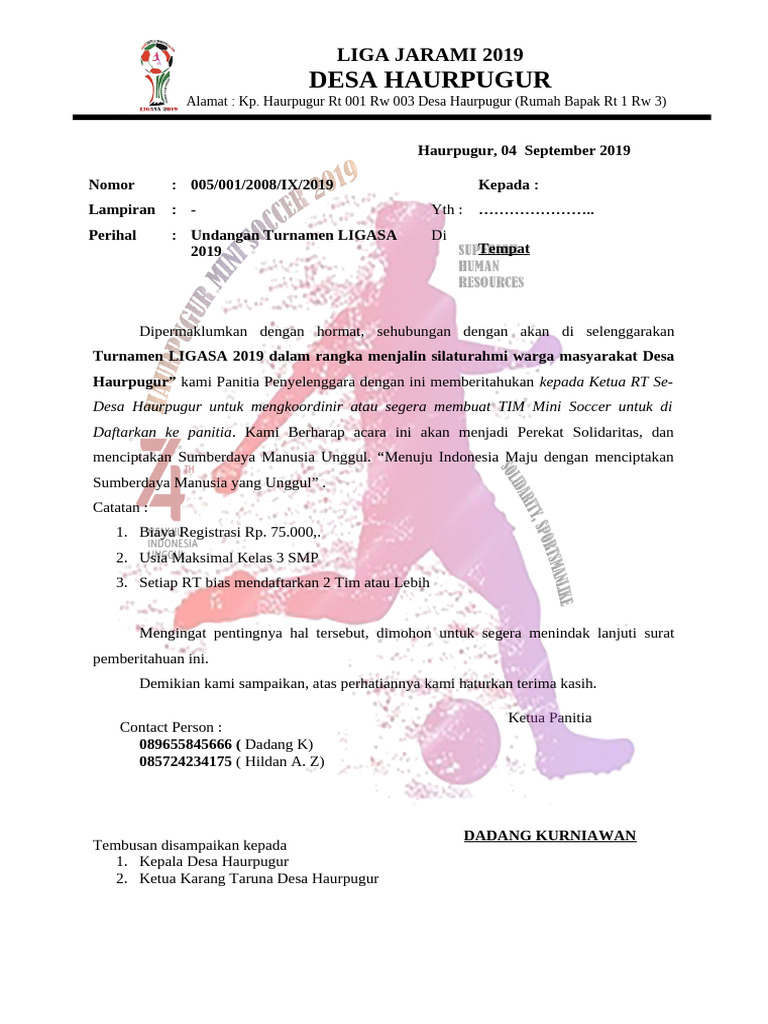 Undangan Mini Soccer | PDF