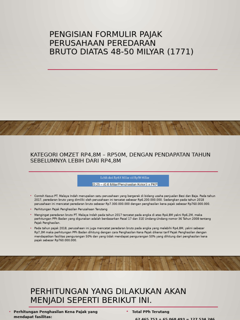 Pengisian Formulir Pajak Perusahaan Peredaran Bruto Di Atas 4.8 - 50 ...