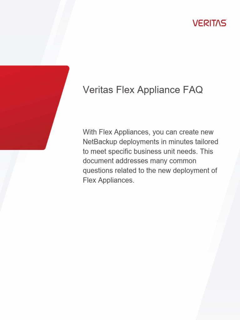 Veritas Flex Appliance FAQ | PDF | Computer Network | Network Interface ...