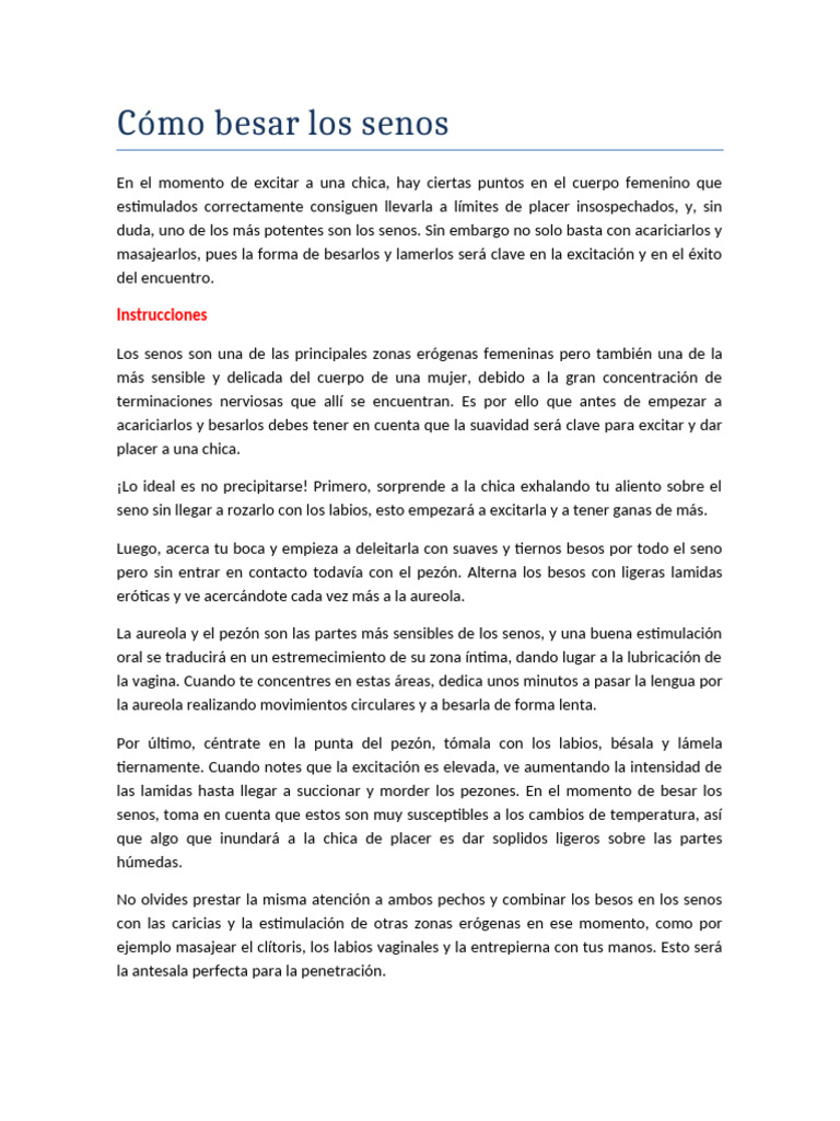 Cómo Besar Los Senos | PDF