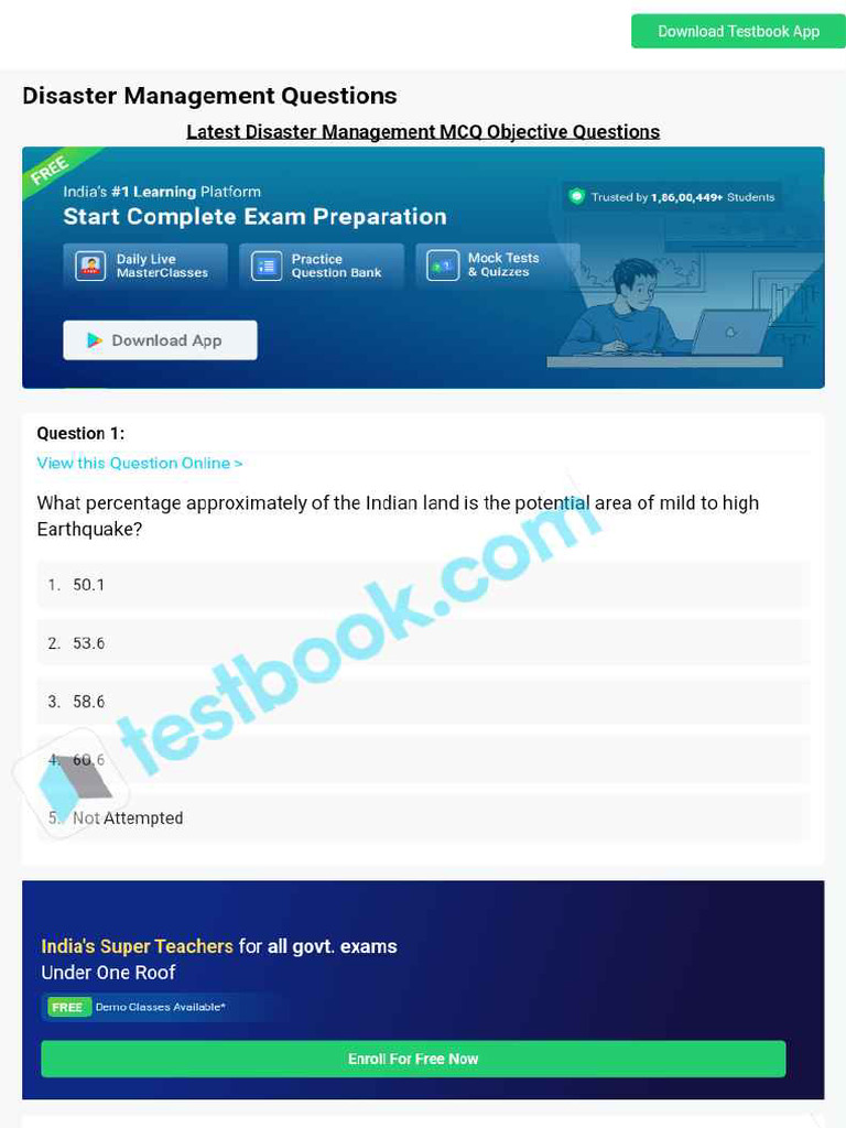 mcq-on-disaster-management--6257fb687e75be0ee034714b | PDF