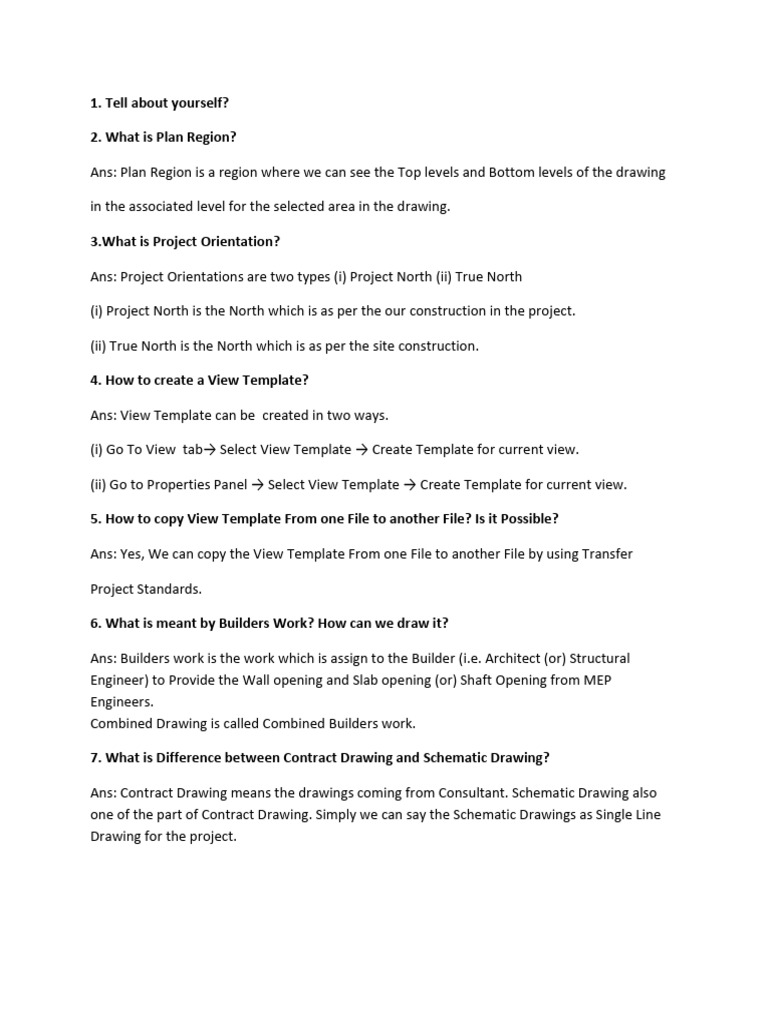 Final copy of Revit interview questions | PDF | Autodesk Revit ...