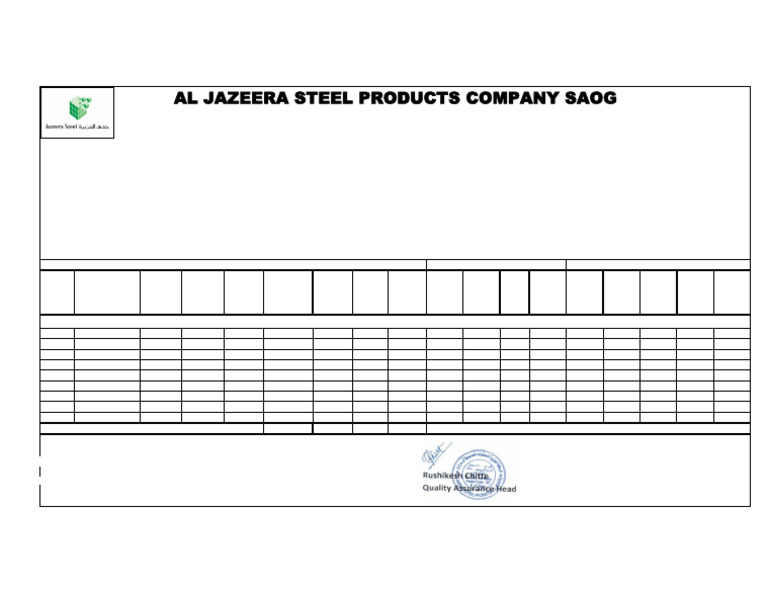 Steel Mill Test Certificate Sample | PDF | Metals | Building Engineering