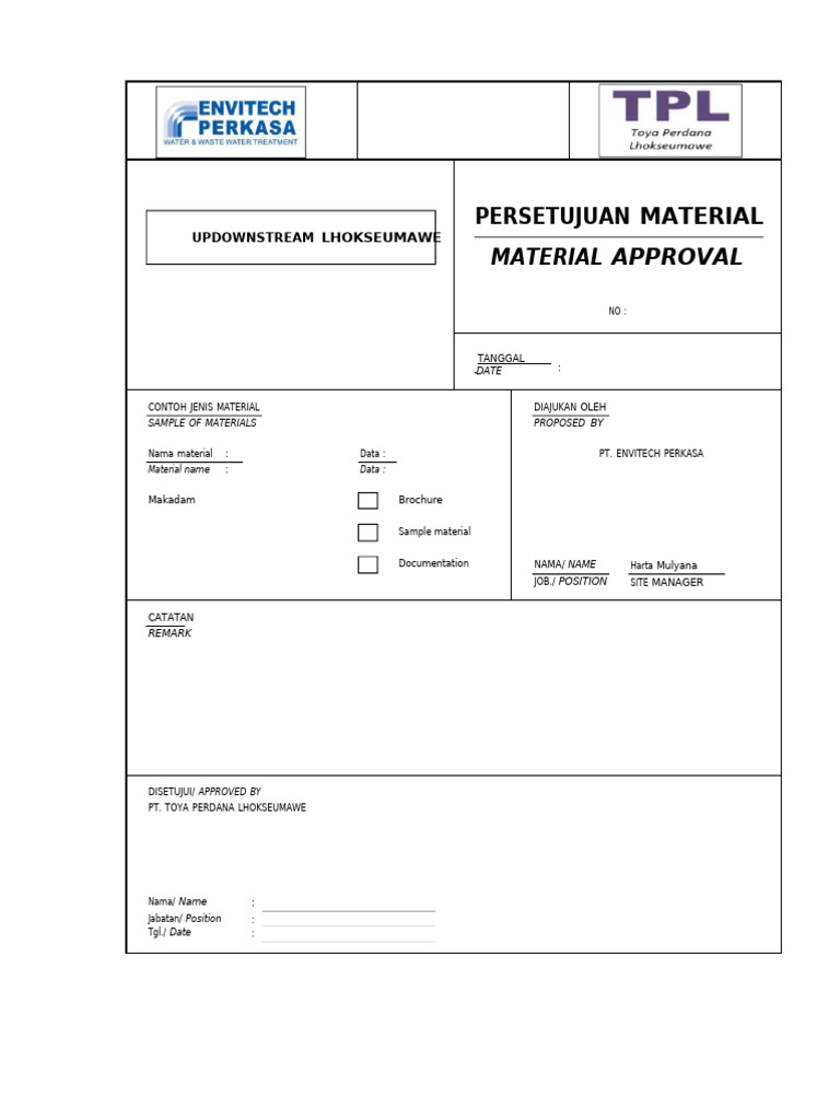 Form Material Approval | PDF