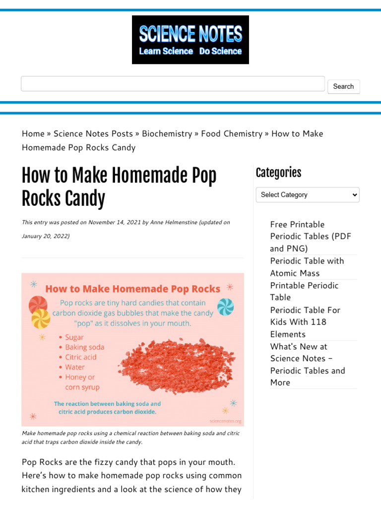 How To Make Homemade Pop Rocks Candy | PDF | Sodium Bicarbonate | Candy