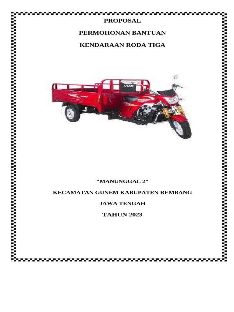 Proposal Kendaraan Roda Tiga | PDF