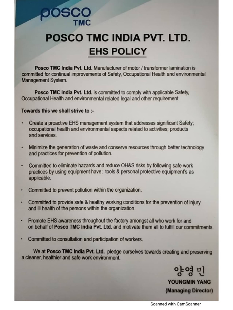 EHS Policy Scan | PDF