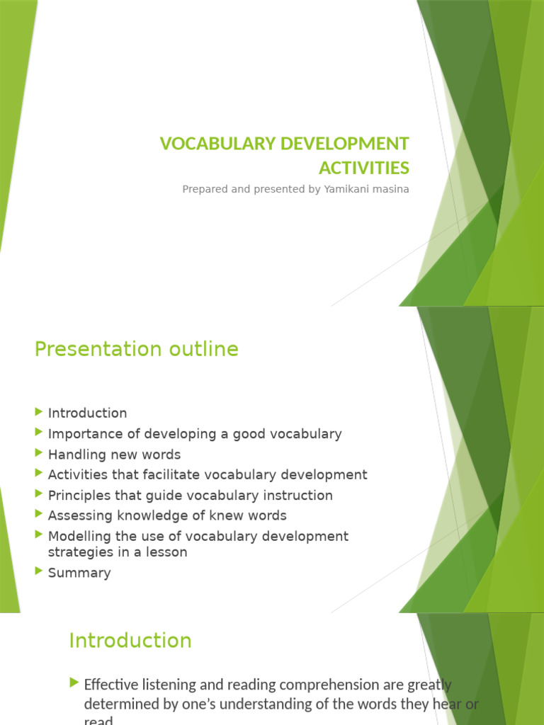 Vocabulary Development Activities - 24-09-24 | PDF | Vocabulary ...