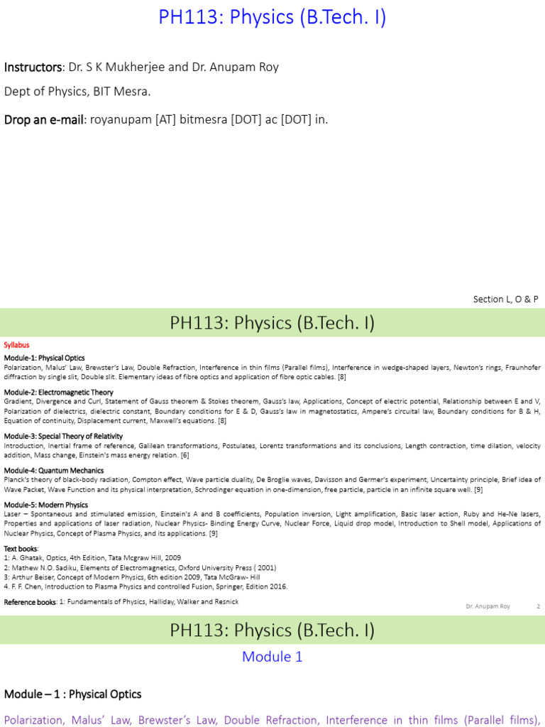 phy_1 | PDF | Polarization (Waves) | Waves