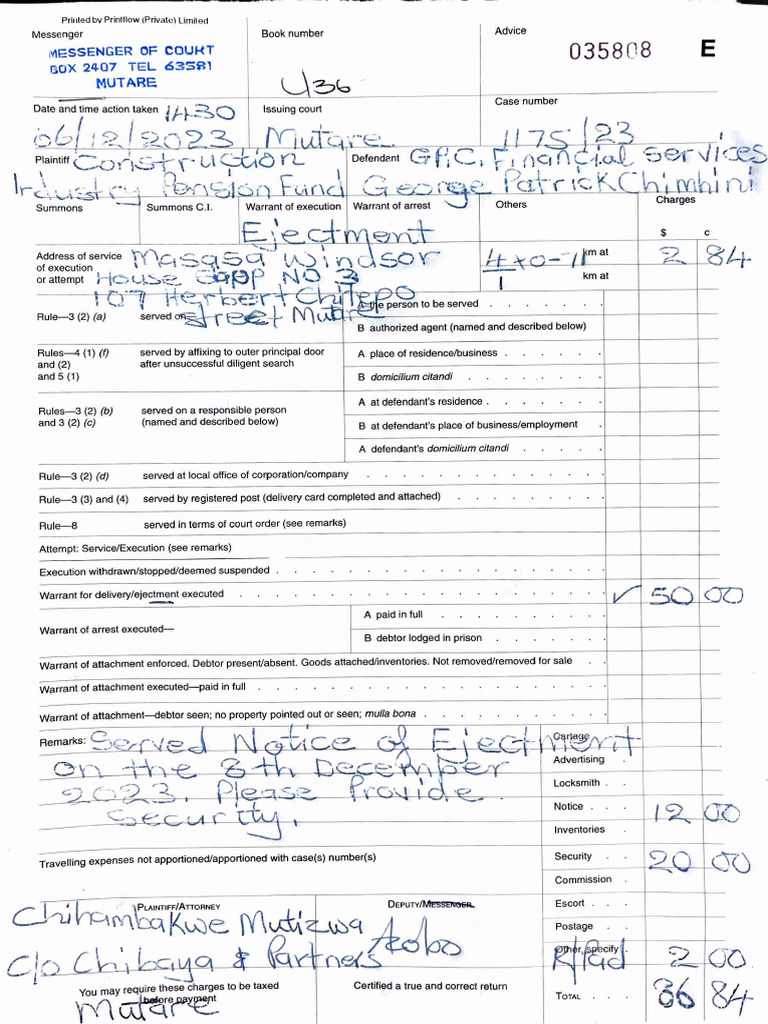 notice of ejectment return | PDF | Debt | Liability (Financial Accounting)
