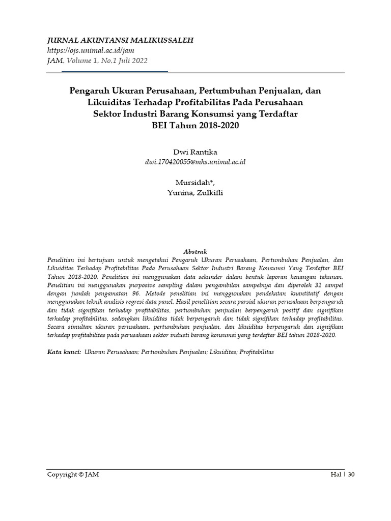 Dwi Rantika, Mursidah, Yunina, Zulkifli 2022 | PDF