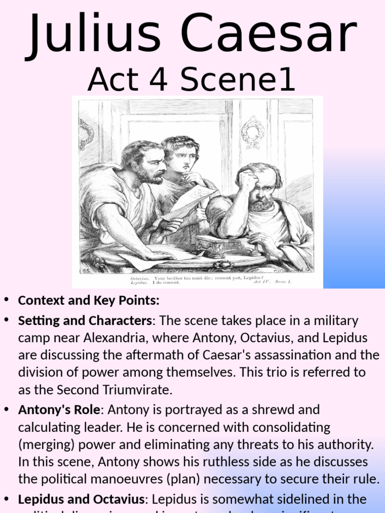 Julius Caesar Act 4 Scene 1 | PDF | Mark Antony | Augustus