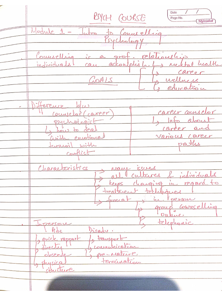 Psych- Intro to Counseling Notes | PDF