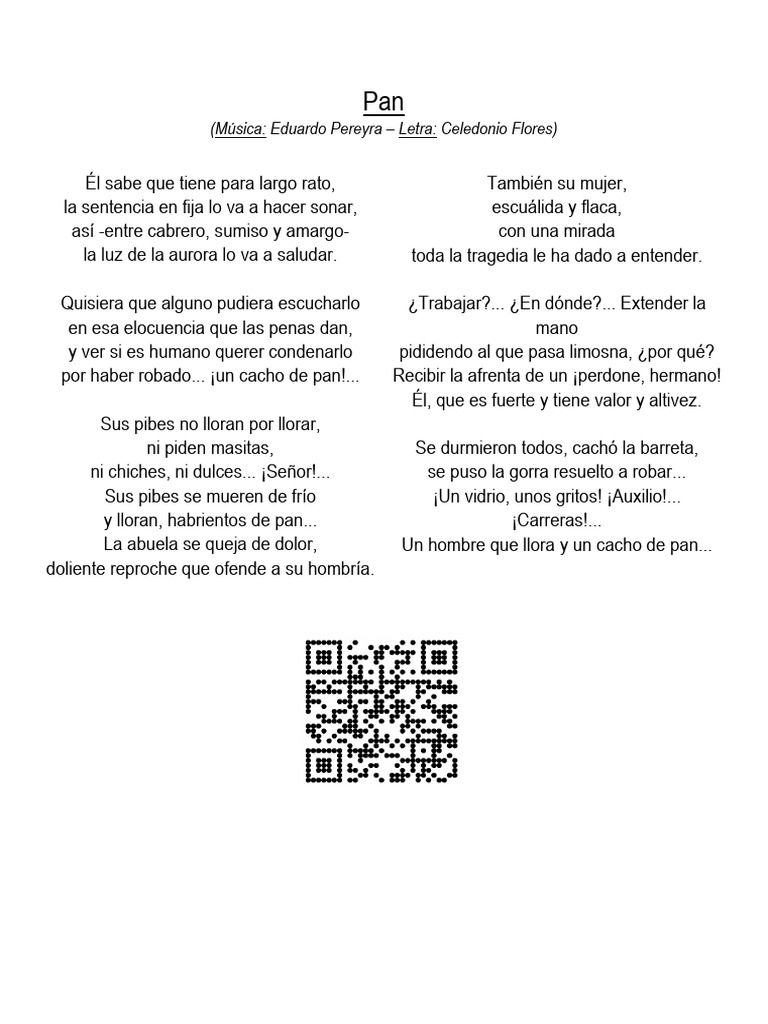 Pan (Tango - Letra) | PDF