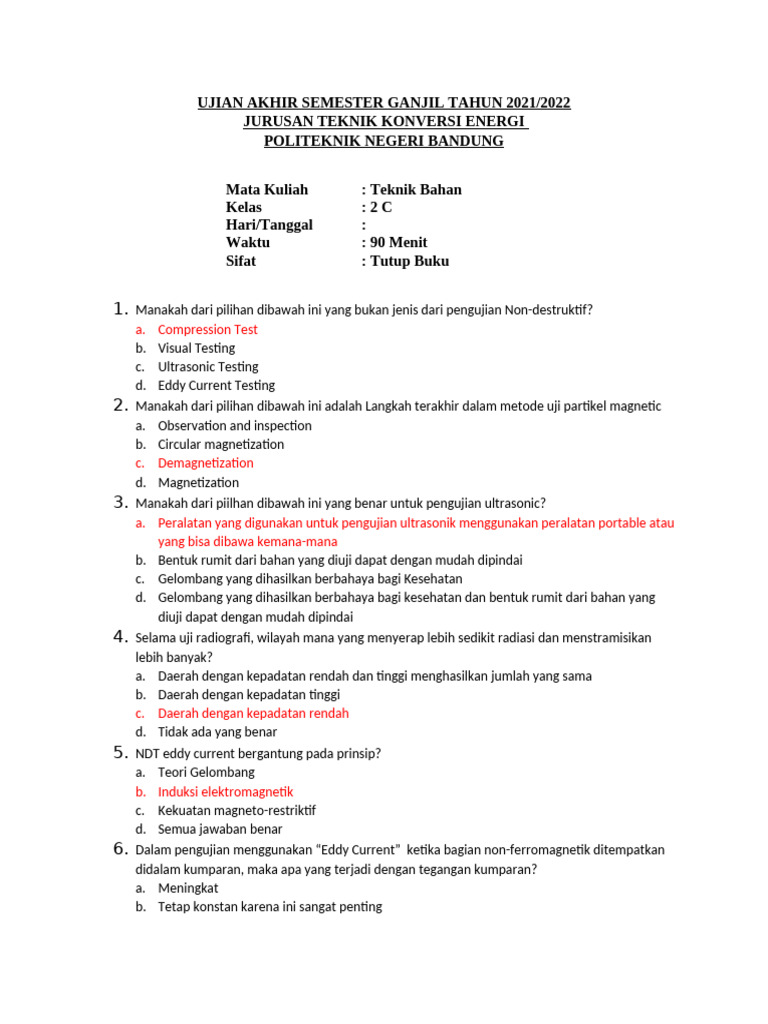 SOAL UAS 2022-2023 Kirim | PDF