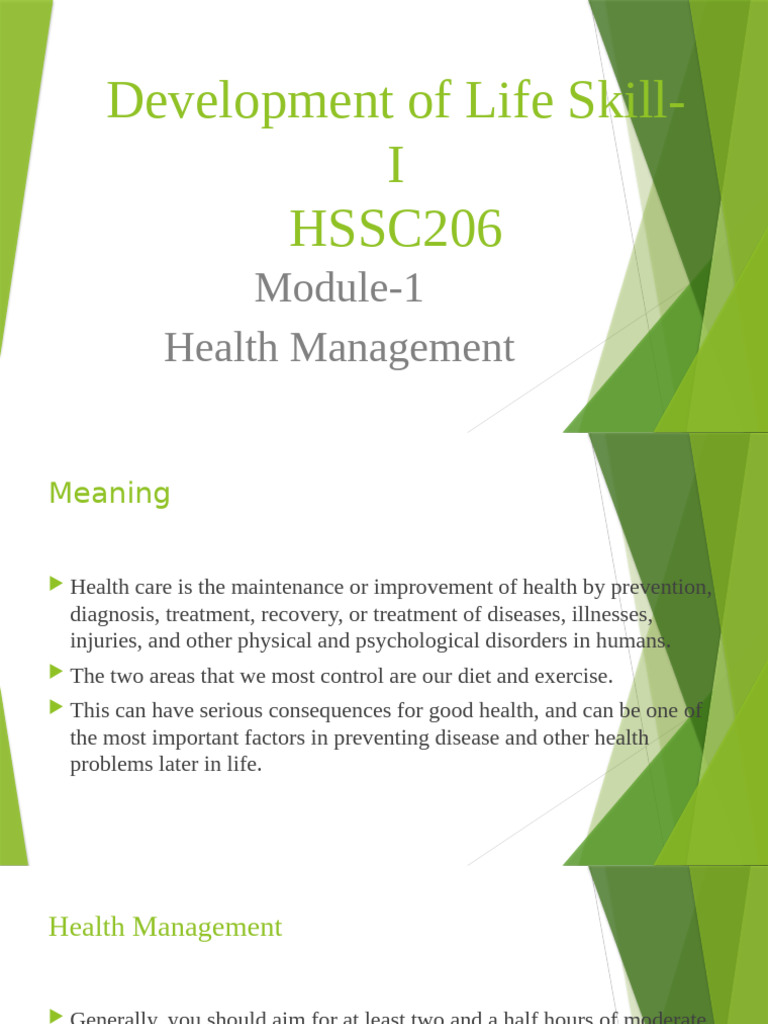 Module-1 Health Management | PDF | Diet (Nutrition) | Diet & Nutrition