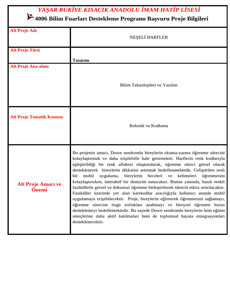 tubitak neşeli harfler | PDF