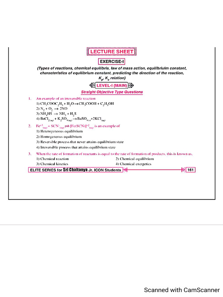 Chemical Equilibrium | PDF