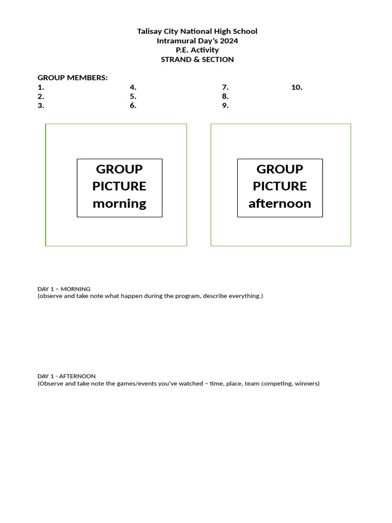 Intrams Activity | PDF