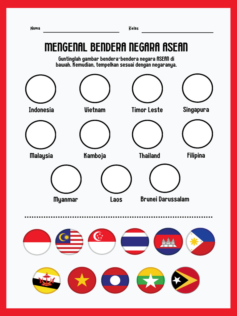 Merah Ilustrasi Mengenal Bendera Negara Lembar Kerja_20250107_143205 ...