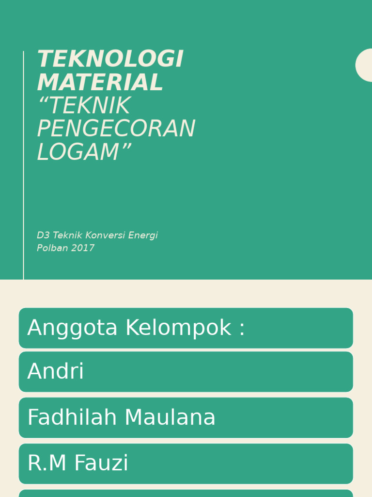 Teknik Pengecoran Logam | PDF