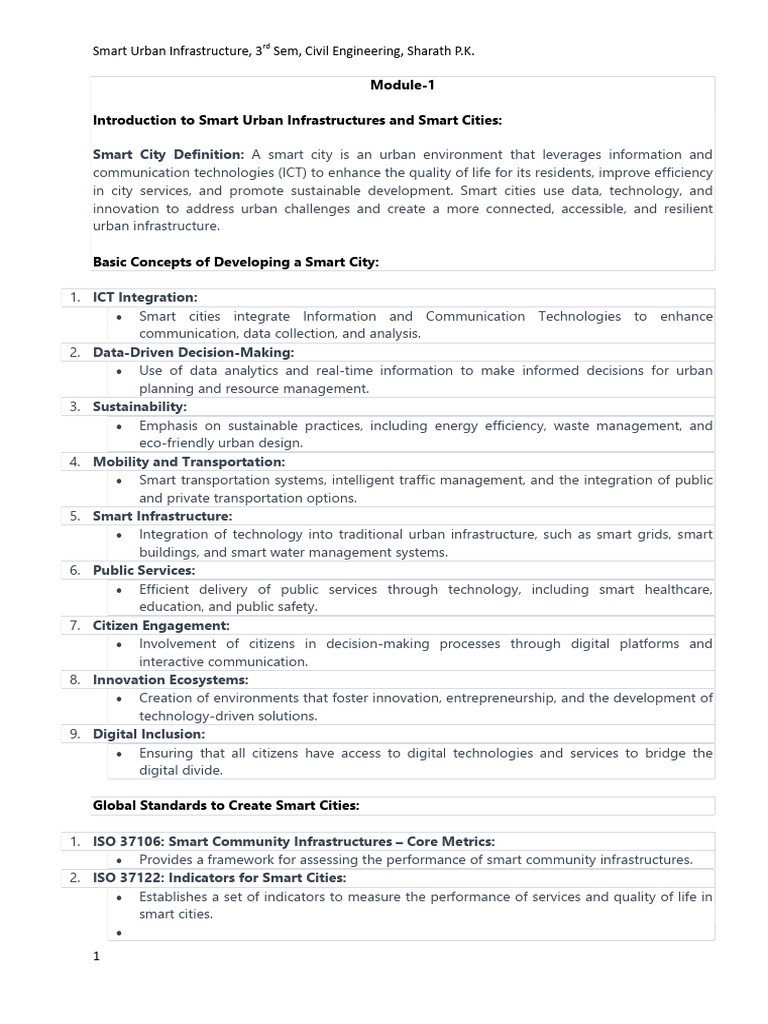 Smart Urban Infrastructure Overview | PDF | Public Transport ...
