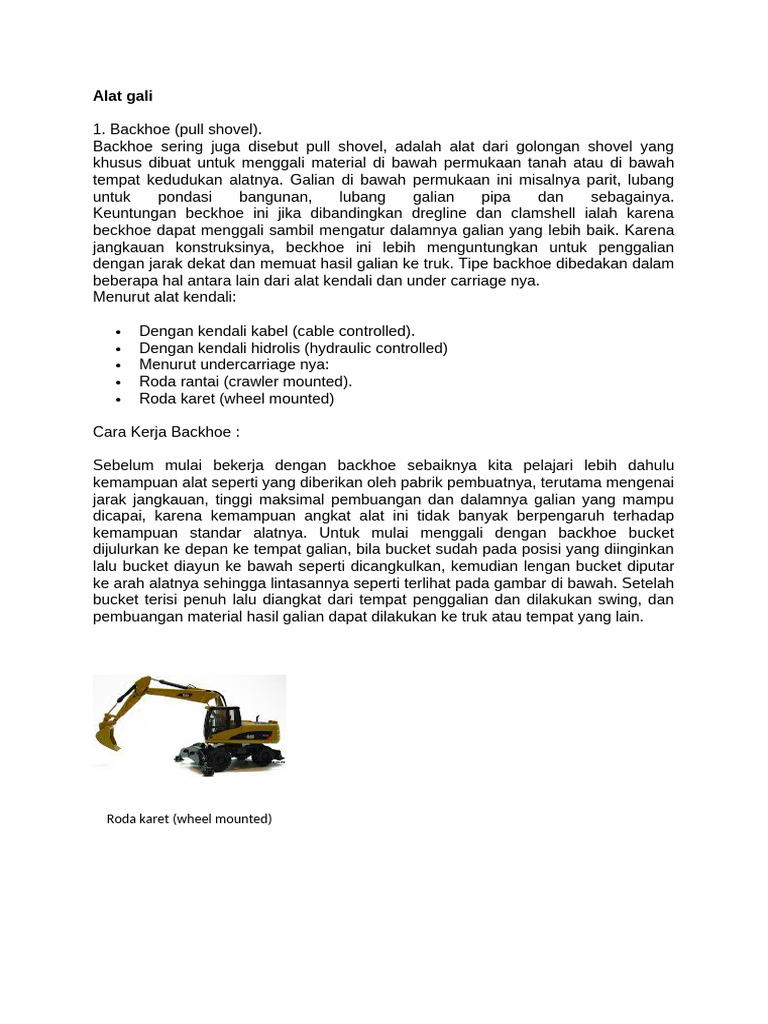 Alat Gali dan Cara Kerjanya | PDF