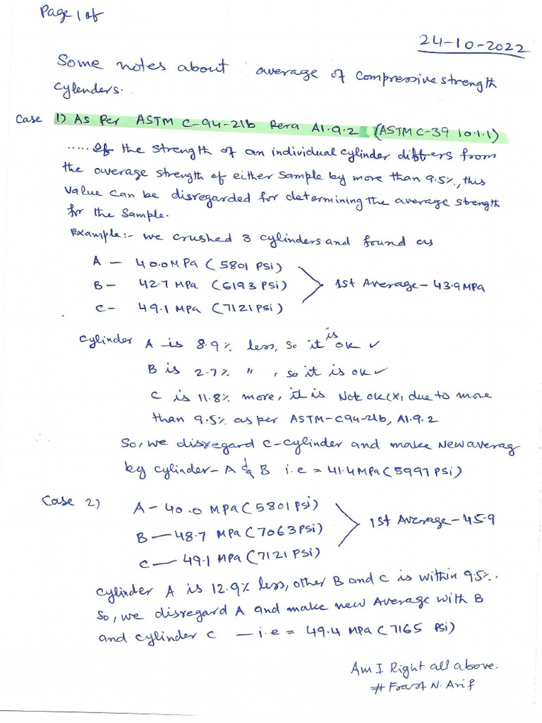 ASTM C-94 Cylinders Diffrence | PDF