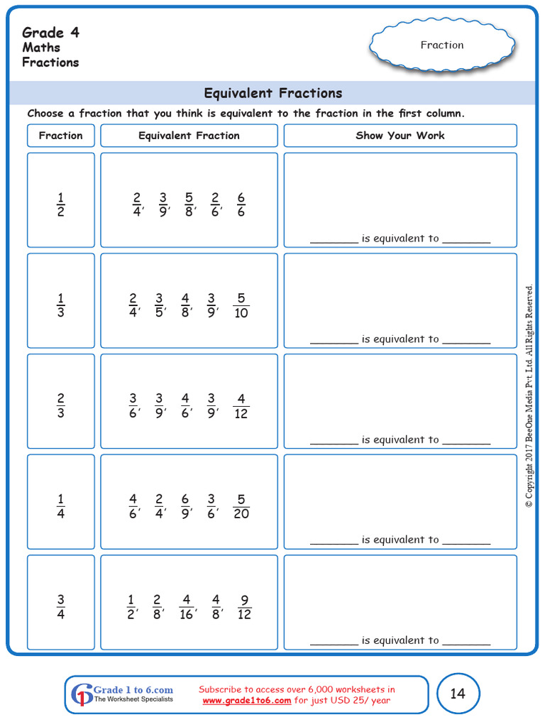 Fractions Equivalent | PDF