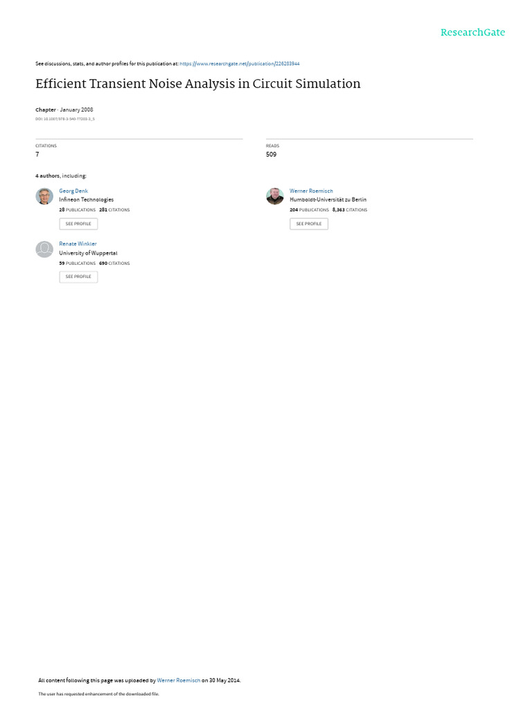 Efficient_Transient_Noise_Analysis_in_Circuit_Simu | PDF | Stochastic Differential Equation ...