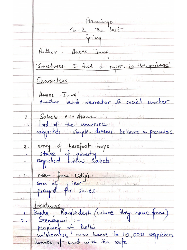 Lost Spring Notes - Class 12 | PDF