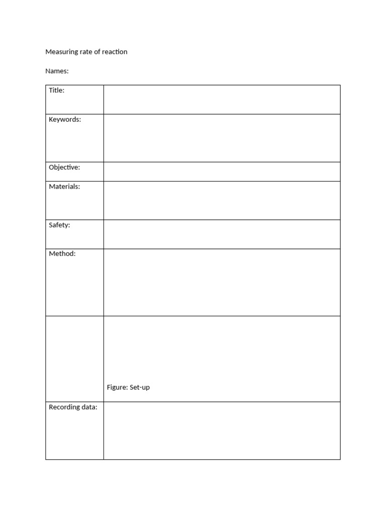 Measuring Rate of Reaction | PDF