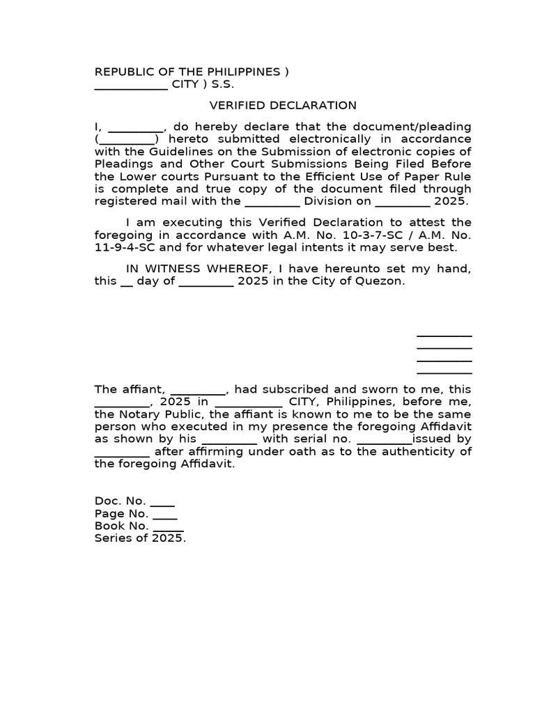 Verified Declaration | PDF