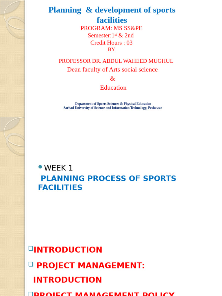 Sports Facility Project Management Guide | PDF | Performance Appraisal ...