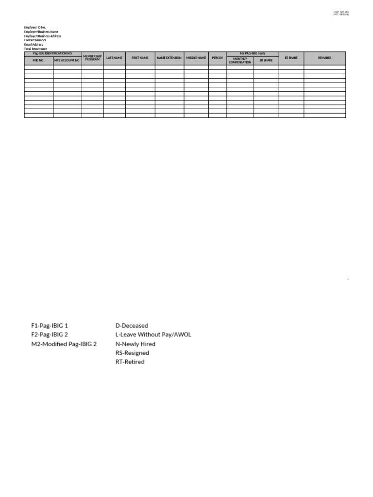 TMF381 MembershipSavingsRemittanceForm V07 | PDF