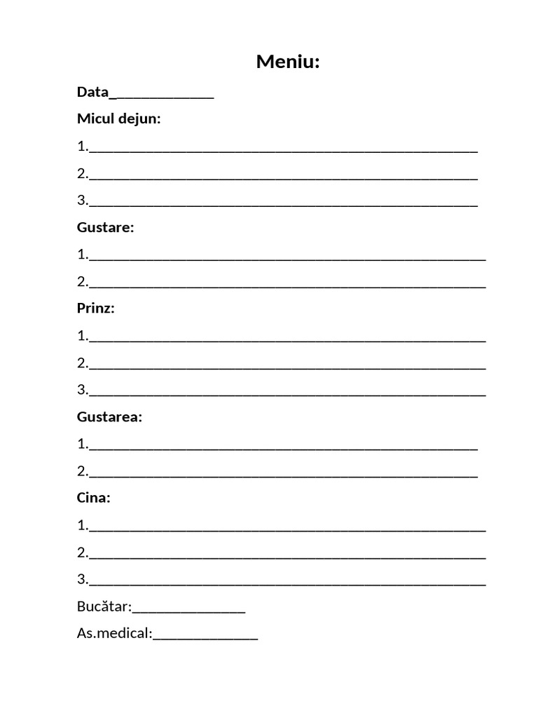 Model Meniu Restaurant | PDF