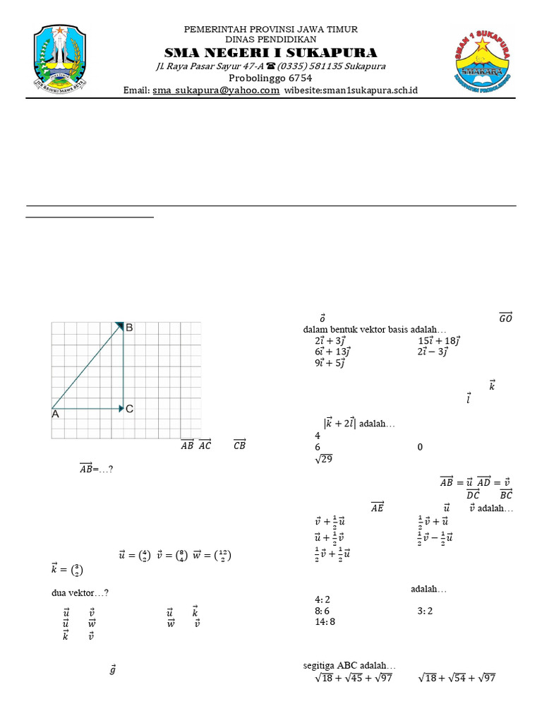 Soal PAS Matematika Lanjut Kelas XII Semester 1 | PDF