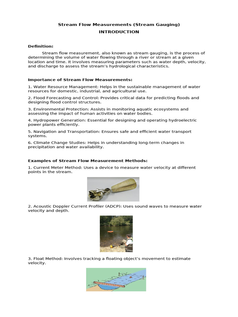 Introduction Stream-Flow-Measurement | PDF | Environmental Science | Hydrology