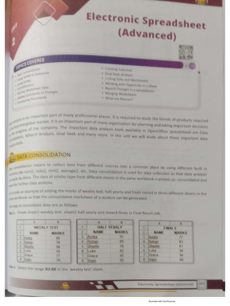 Electronic Spreadsheet Pdf