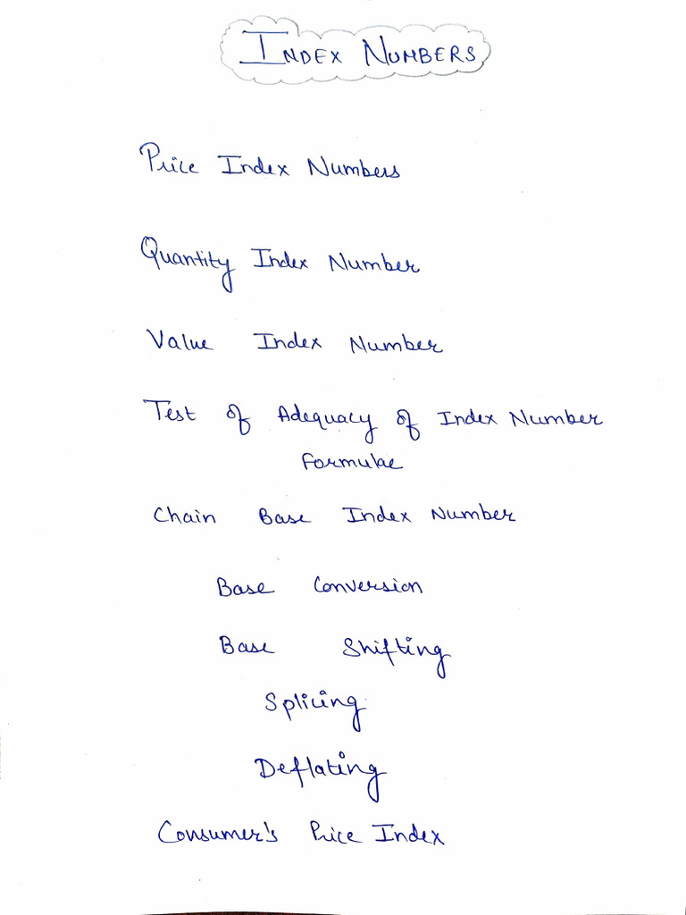Index Numbers One Shot PDF Notes | PDF