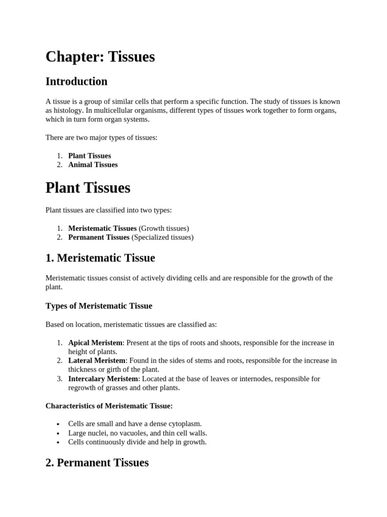 Chapter tissues | PDF | Tissue (Biology) | Epithelium