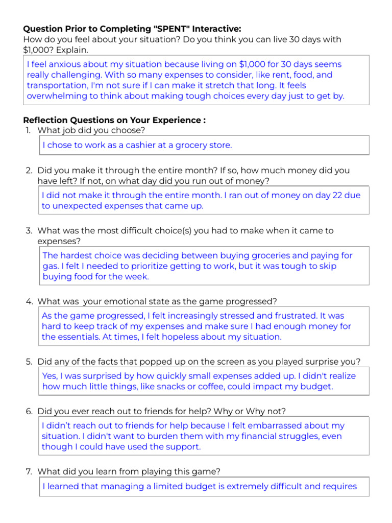 Interactive - Spent - Questions | PDF