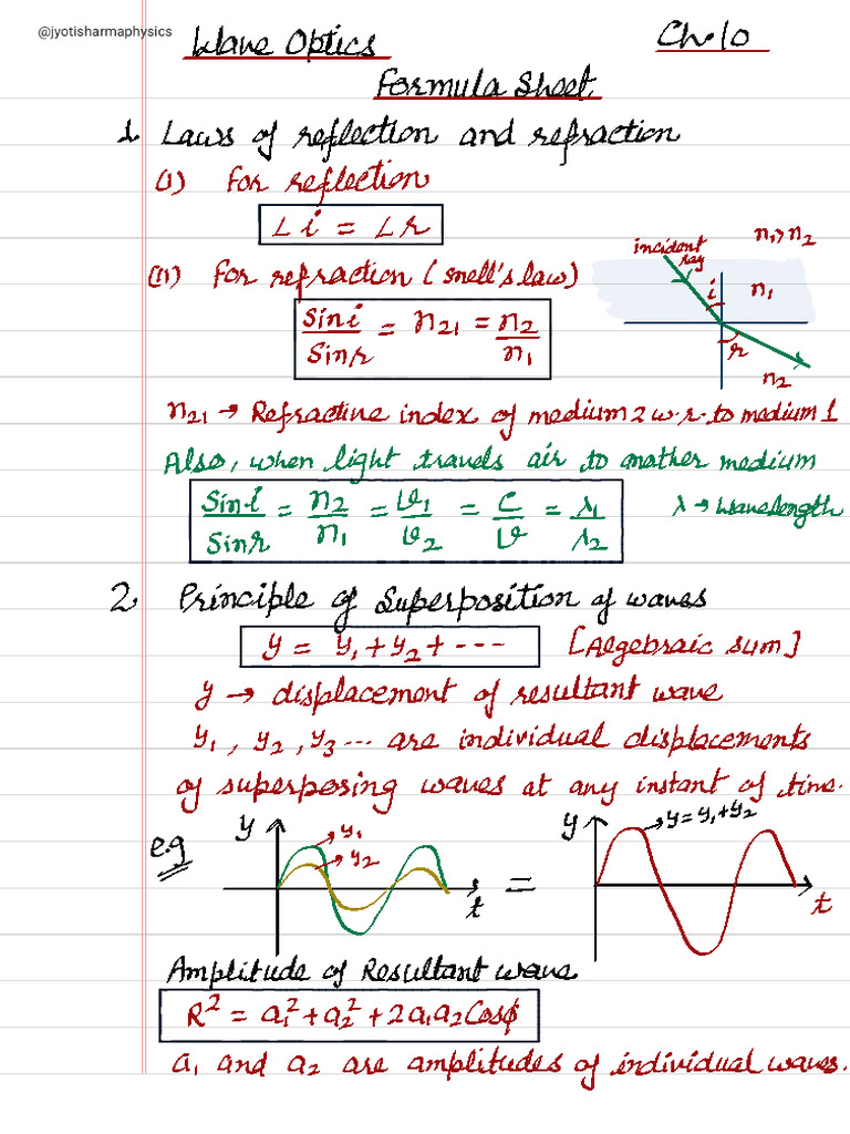 Chapter 10 Formula Sheet | PDF