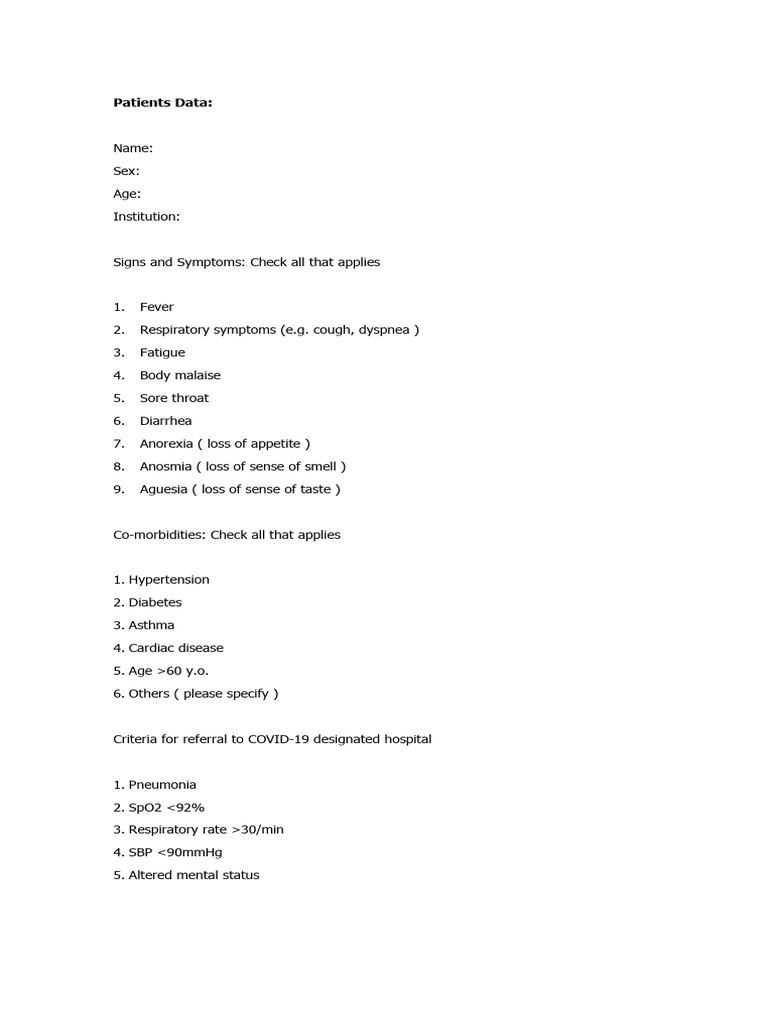 COVID-19 Triage and Referral Algorithm Final | PDF