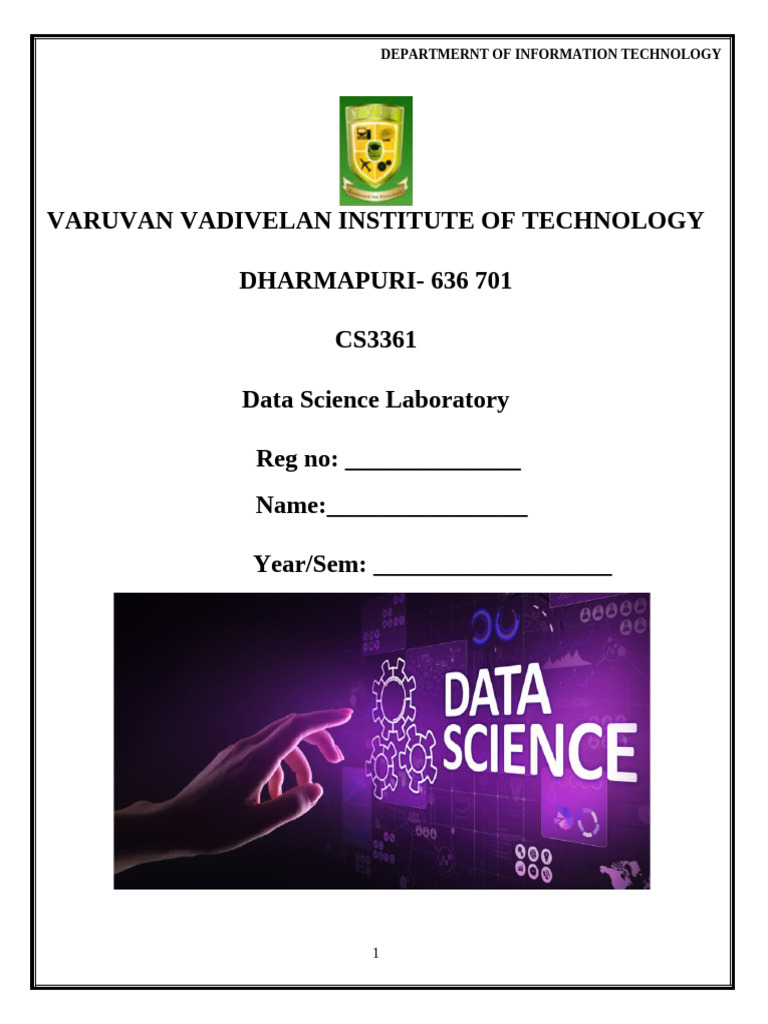 Data Science Lab Experiments Guide | PDF | Variance | Weighted ...