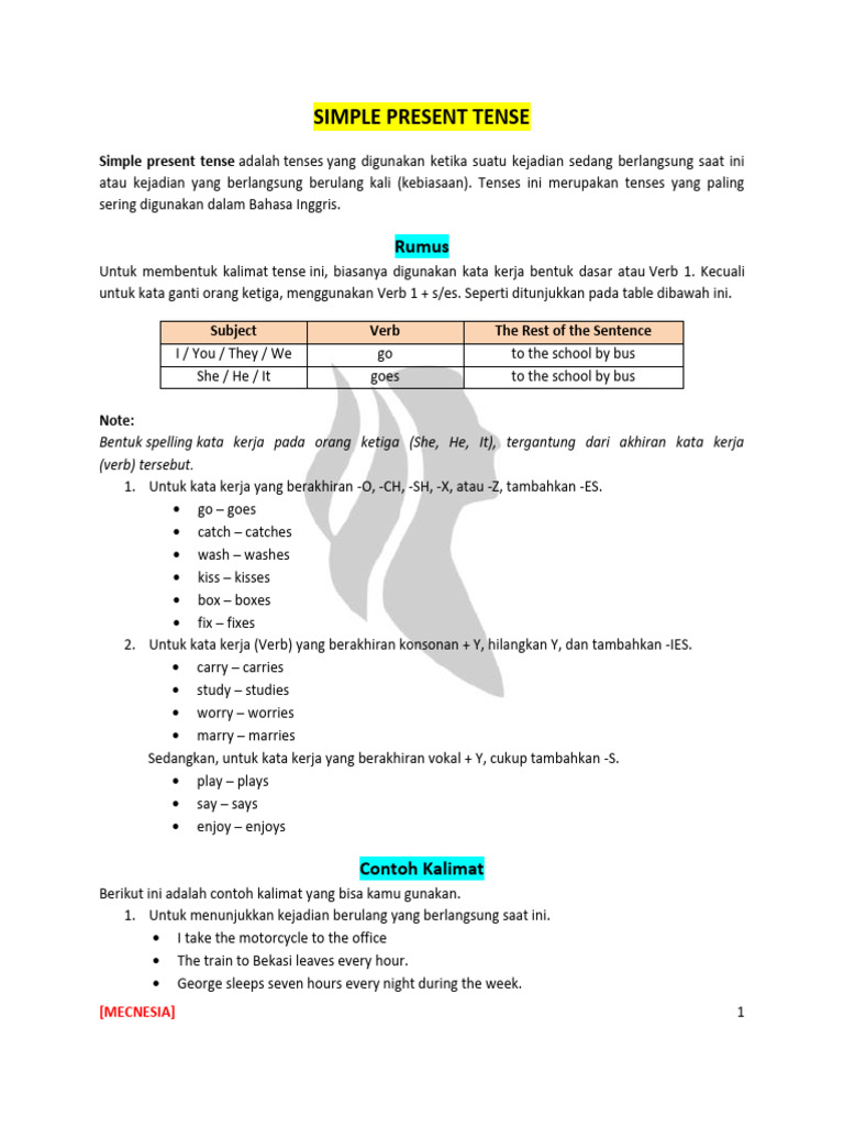 Simple Present Tense | PDF